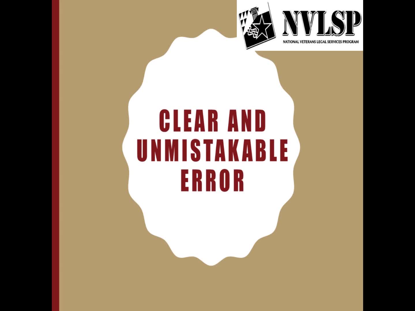 Revisions Of Va Decisions Based On Clear And Unmistakable Error Vso