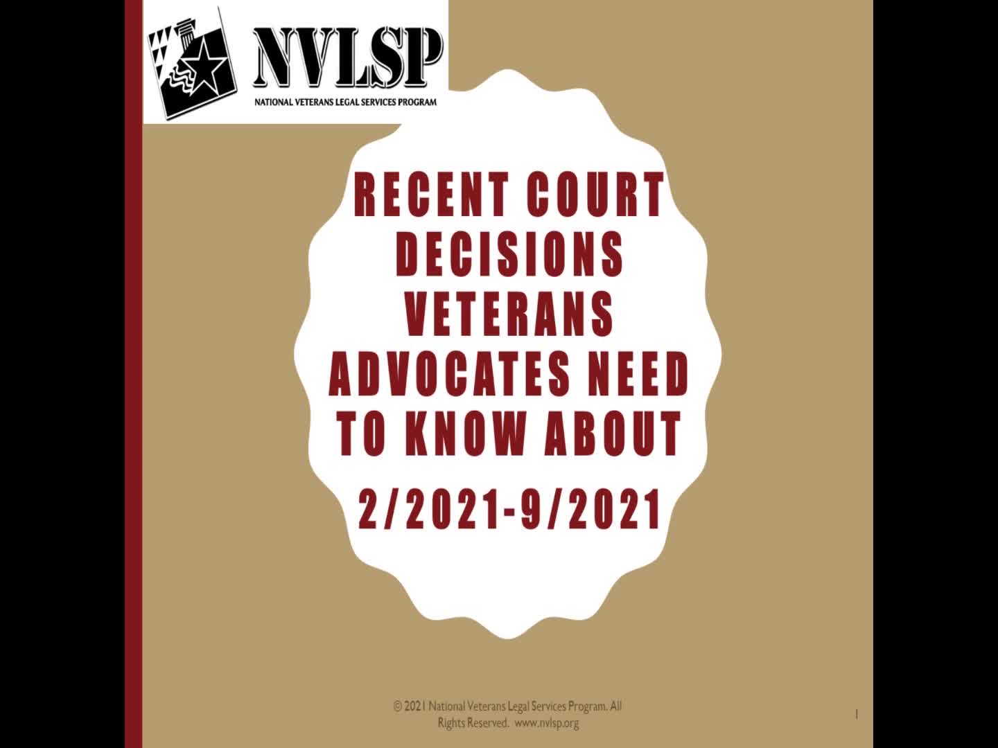 Recent Court Decisions Veterans Advocates Need to Know About (February ... Recent Court Decisions Veterans Advocates Need to Know About (February ...
